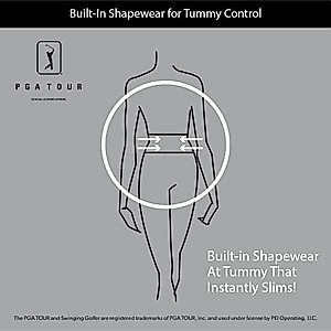 PGA TOUR Women's Regular Pull-on Golf Pant with Tummy Control (Size X-Small-Xx-Large), Black