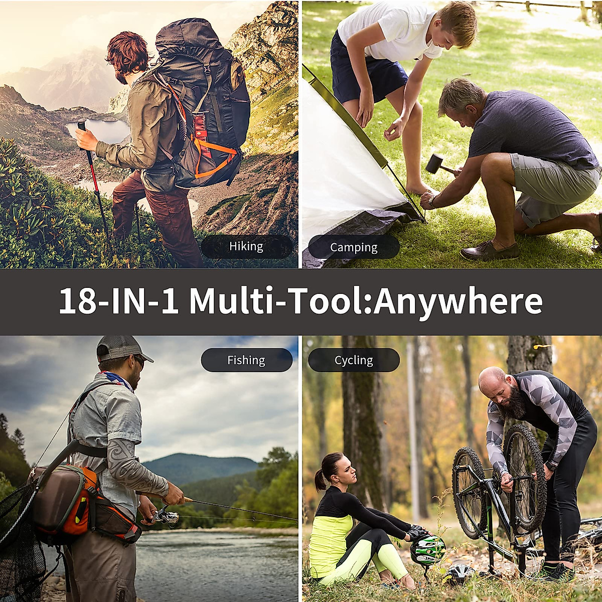 Credit Card Multitool 18 in 1 Cool Gadgets, Fathers Gift for Dad Men, Useful Gifts for Men Women Teenage Boy, Christmas Stocking Stuffers Birthday Gifts Survival Wallet Tools with Screwdrivers Compass