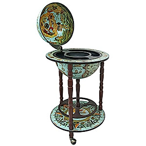 Design Toscano Sixteenth Century Cielo Replica Globe Bar Liquor Cabinet, 18 Inches Wide, 18 Inches Deep, 36 Inches High, Blue Finish