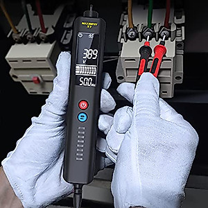 MAXRIENY Voltage Detector, EBTN LCD 3-Line Display Voltage Tester Pen with Adjustable Sensitivity, Non-Contact AC Electricity Sensor Socket Outlet Tester Live Wire Checker with Analog Bar