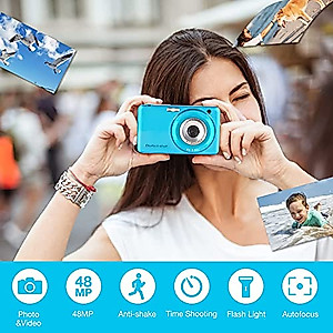 Digital Cameras for Photography Digital Camera, Compact Digital Cameras FHD 1280P 48MP with 16X Digital Zoom, Portable Mini Camera for Photography with 32G SD Card Vlogging Camera