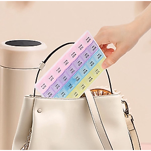 Fragolucyou Household Medicine Box/Cabinet with 7 Day Large Pill Organizer (three times-a-Day) and Six grids Pill Organizer,large capacity,three-tier storage area