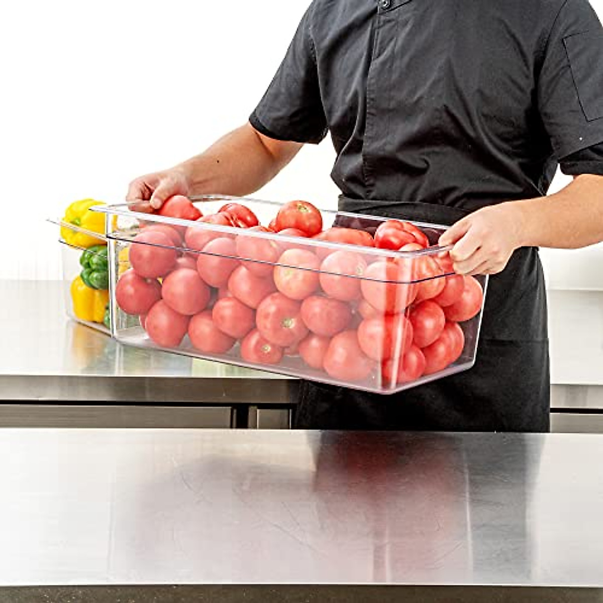 Restaurantware Met Lux Full Size Food Storage Container 1 8 Inch Deep Proofing Box - Rectangle Graduated Measurements Clear Plastic Food Grade Storage Container Dishwashable Lids Sold Separately