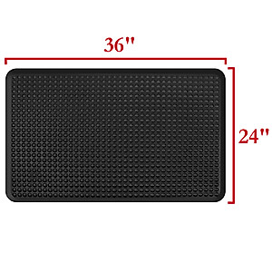 Seville Classics Airlift Cushioned Anti Fatigue Mat Ergonomic Padded Memory Foam Support Rug, for Office Standing Desk, Garage, Kitchen, Home, Black, 36" W x 24" D