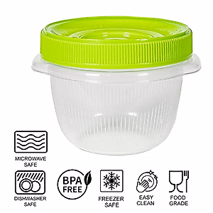 ARNO Twist Top Food Deli Containers Screw And Seal 8.5 OZ Set of 3 BPA Free