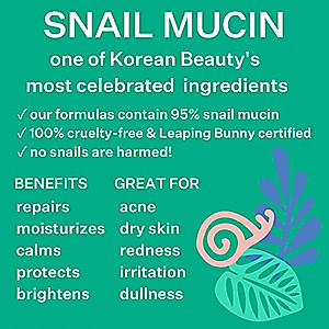 Peach Slices | Snail Rescue All-in-One Oil Free Face Moisturizer | 95% Snail Mucin | Lightweight, Long-Lasting Hydration | Silicone-Free | Face Cream | Skin Care | Clean & Cruelty-Free | 2.82 oz