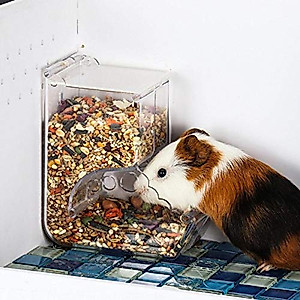 Qielie Hamster Feeder,Automatic Food Dispenser Plastic Bowl,Suitable for Feeding Hamsters, Guinea Pigs, Pigeons, Parrots, Hedgehog,and Other Small Animals (400ml)
