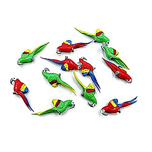 1shopforyou Mixed 2 Colour Lot of 12 Miniature Parrot Bird Outdoor Patio Decor Fairy Garden Supplies Animal Figurine Furniture Dollhouse