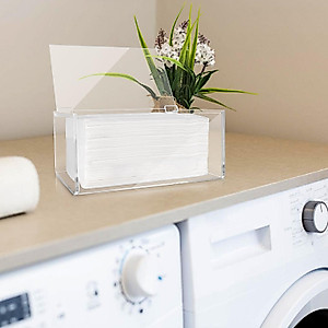 Acrylic Laundry Dryer Sheet Holder Blank Clear Dryer Sheet Dispenser Dryer Sheet Container for Home Laundry Room Organization Acrylic Box with Lid Laundry Softener Dispenser Laundry Room Decorations