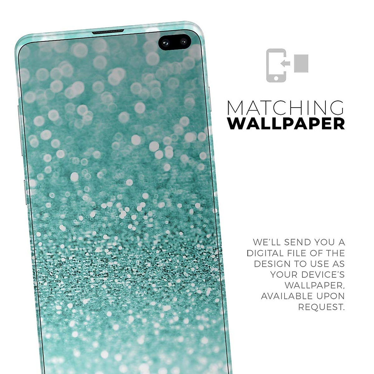 DesignSkinz Turquoise Unfocused Glimmer Protective Vinyl Decal Wrap Skin Cover Compatible with The Samsung Galaxy S20 (Screen Trim & Back Glass Skin)