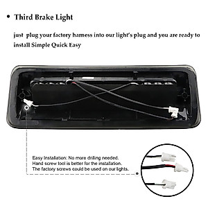 Replacement for Ford F-150 2004-2008 for Explorer Sport Trac 2007-2010 for Lincoln Mark LT 2006-2008 High Mount LED 3rd Tail Brake/Cargo Light (Black+Clear LEDs)