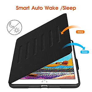 Soke Case - for iPad Air 3 10.5 Inch 2019 3rd Generation,[Luxury Series] Extra Protective But Slim Cover with Pencil Holder and Strong Magnetic, 5 Convenient Stand Angles, Auto Sleep/Wake - Black