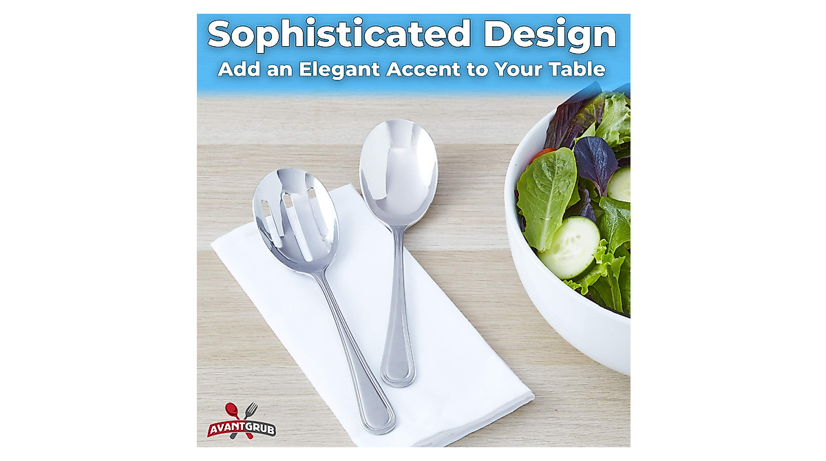 Super Elegant Heavy Duty Serving Spoon Set - Stainless Steel 3 Pc