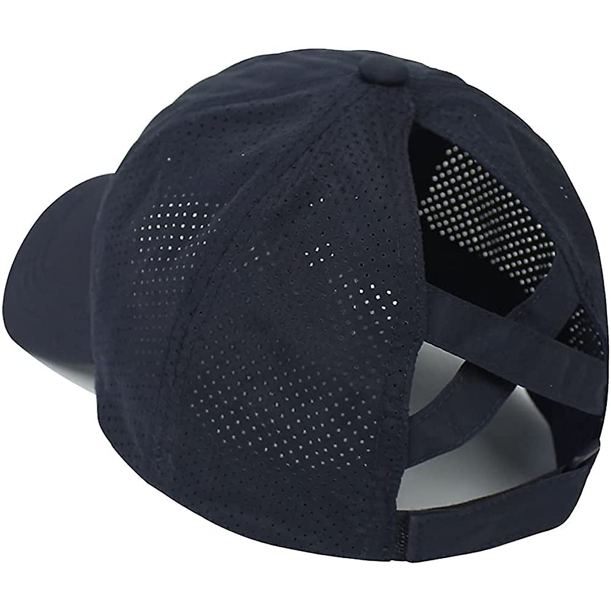 Goiwizz Womens Criss Cross Ponytail Hat Baseball Cap Adjustable High Messy Bun Ponycap Hats Quick Drying Mesh Trucker Hat for Outdoor Sports Travel Navy