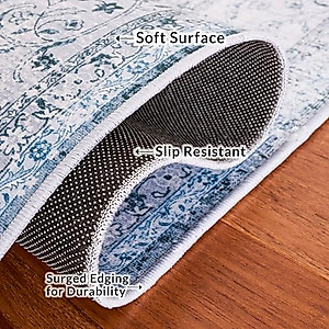 SAFAVIEH Tucson Collection Area Rug - 8' x 10', Green & Grey, Persian Design, Non-Shedding Machine Washable & Slip Resistant Ideal for High Traffic Areas in Living Room, Bedroom (TSN190Y)