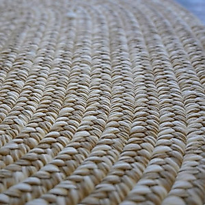 Farmdale Woven Tweed Reversible Braided 20X30 Scatter Throw Rug - Desert Beige, Handcrafted in USA, Woven Texture, High Traffic, Entrys, Kitchen, Living Room, Bed, Bath, Porch - 20 IN X 30 IN Oval