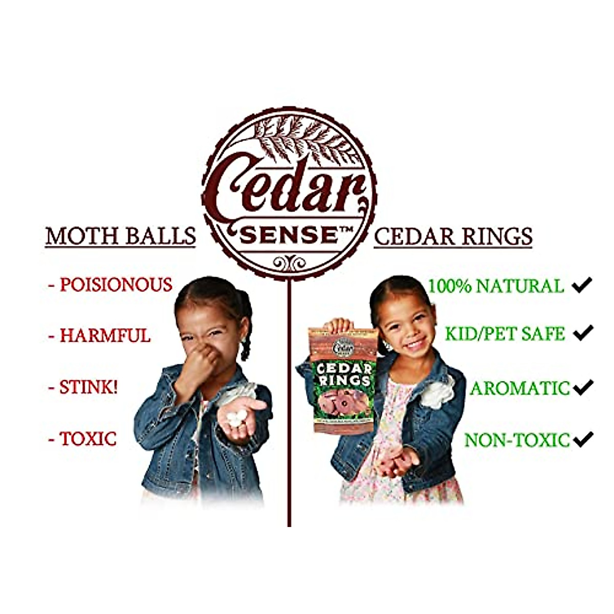 Cedar Sense Cedar Rings - 30 Pack Made in U.S.A.- Cedar Blocks for Clothes Storage - Cedar for Closets and Drawers - 100% Manufactured in The United States - Clothes Freshener