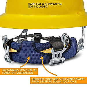 BEST EVER PRO-MADE X1 Hard Hat Sweatband. Hardhat Liner That Keeps You Cool & Dry. Premium Sweat Band With Quick Dry & Moisture Wicking Technology. Has Adjustable Straps to Fit Most Helmets. 2 Pack
