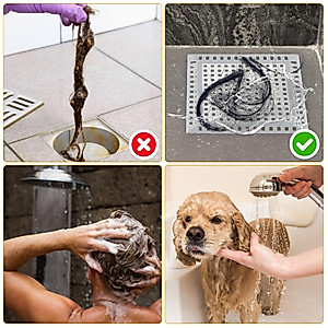 COMNICO Shower Drain Strainer Hair Catcher 4.8inch Stainless Metal Silicone Strainer Filter Cover Protector Bathtub Stopper for Bathroom Kitchen Floor Drain