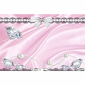 Leyiyi 5x3ft Luxury Jewelry Photography Background Shining Diamond Pearl Necklace Ornaments Ribbon Fashion Lady Dress Up Backdrop Kids Birthday Baby Shower Wedding Photo Portrait Vinyl Studio Prop