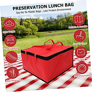 NAMOARLY 1pc Insulation Reusable Shopping Take- Out Insulated Grocery Cooler Car Accessories Pizza Heater Picnic Aluminum Cake Takeaway