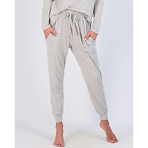 Real Essentials 2 Pack: Women's Super Soft Long Sleeve Sleep Set - Comfortable Lounge Pajama Casual Hoodie Jogger, Multicolor, Hoodie Set 2, Large