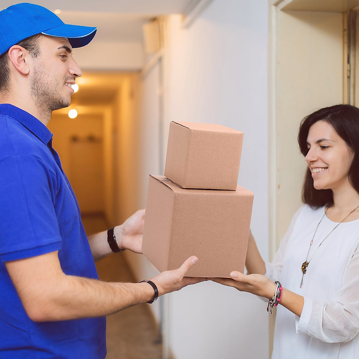 JEFHOMKIT 25 Pack Shipping Boxes 6x6x6 Inch,Small Shipping Boxes,Small Corrugated Cardboard Boxes,Cube Kraft Mailing Box,Kraft Corrugated Small Cardboard Boxes for Mailing Packing Small Business,Brown