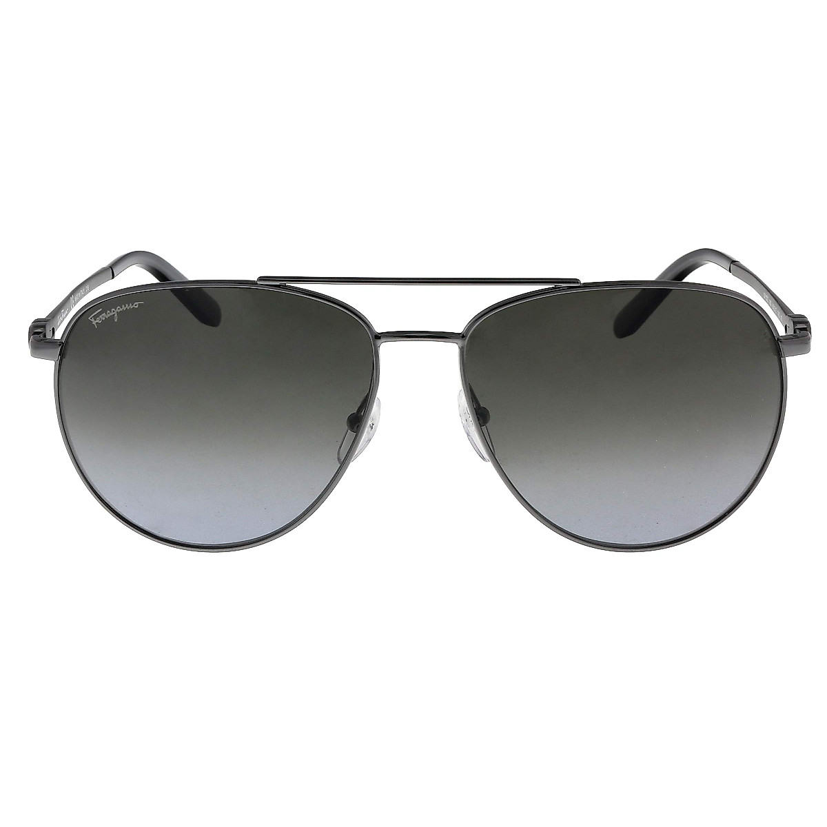 Salvatore Ferragamo Aviator Sunglasses SF157S 069 Ruthenium/Black 60mm 157