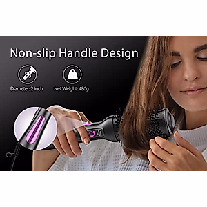 One-Step Blow Dryer Brush & Volumizer Styler, Hot Air Hair Dryer Brush Straightener Brush with Negative Ion Anti-frizz Ceramic Titanium Barrel for Drying, Straightening, Curling, Salon