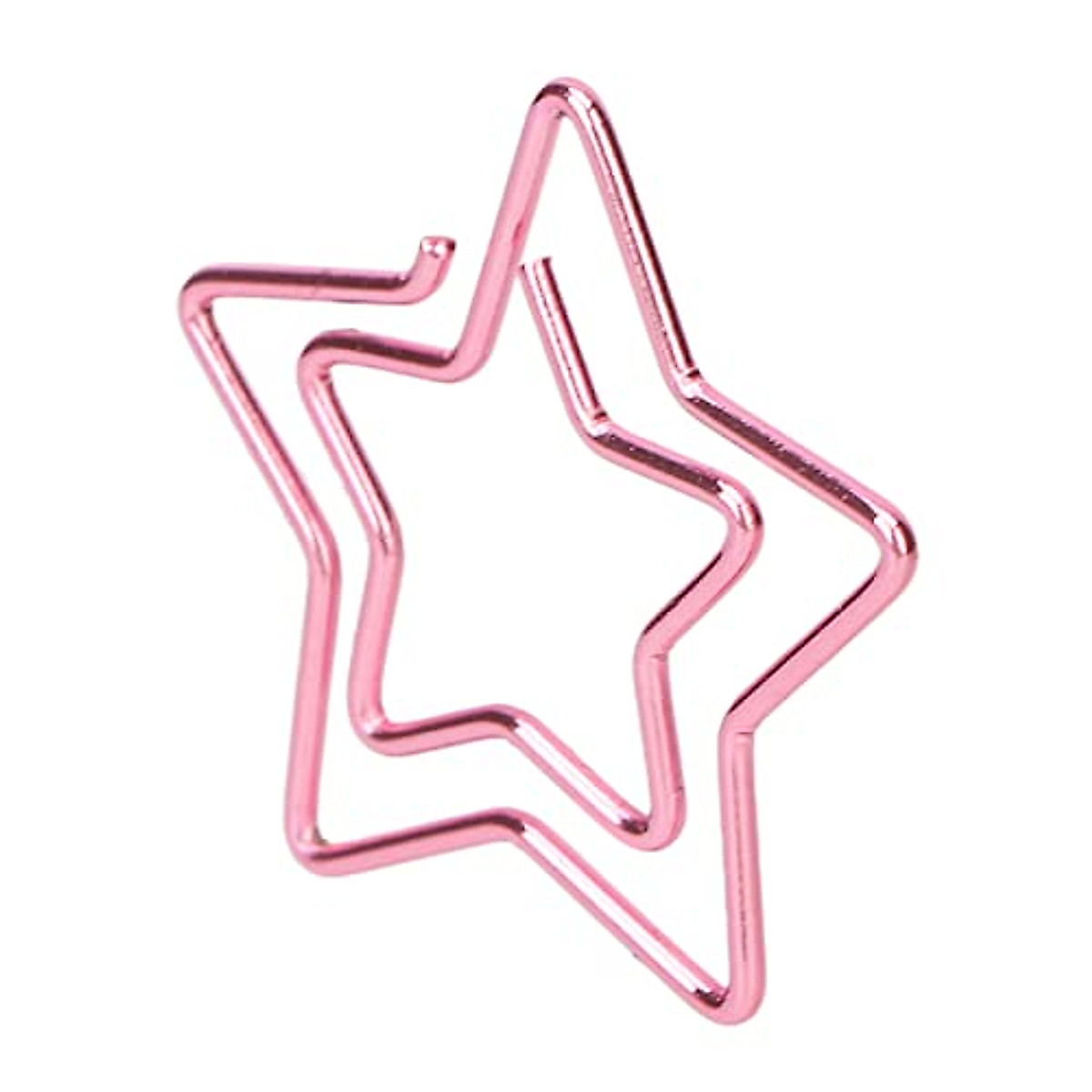 100Pcs Multifunctional Document Clip Cute Pink Star Shape Corner Clips Bookmark Metallic Paper Clips Page Markers Clips Bookmark Fixing Tool for Office