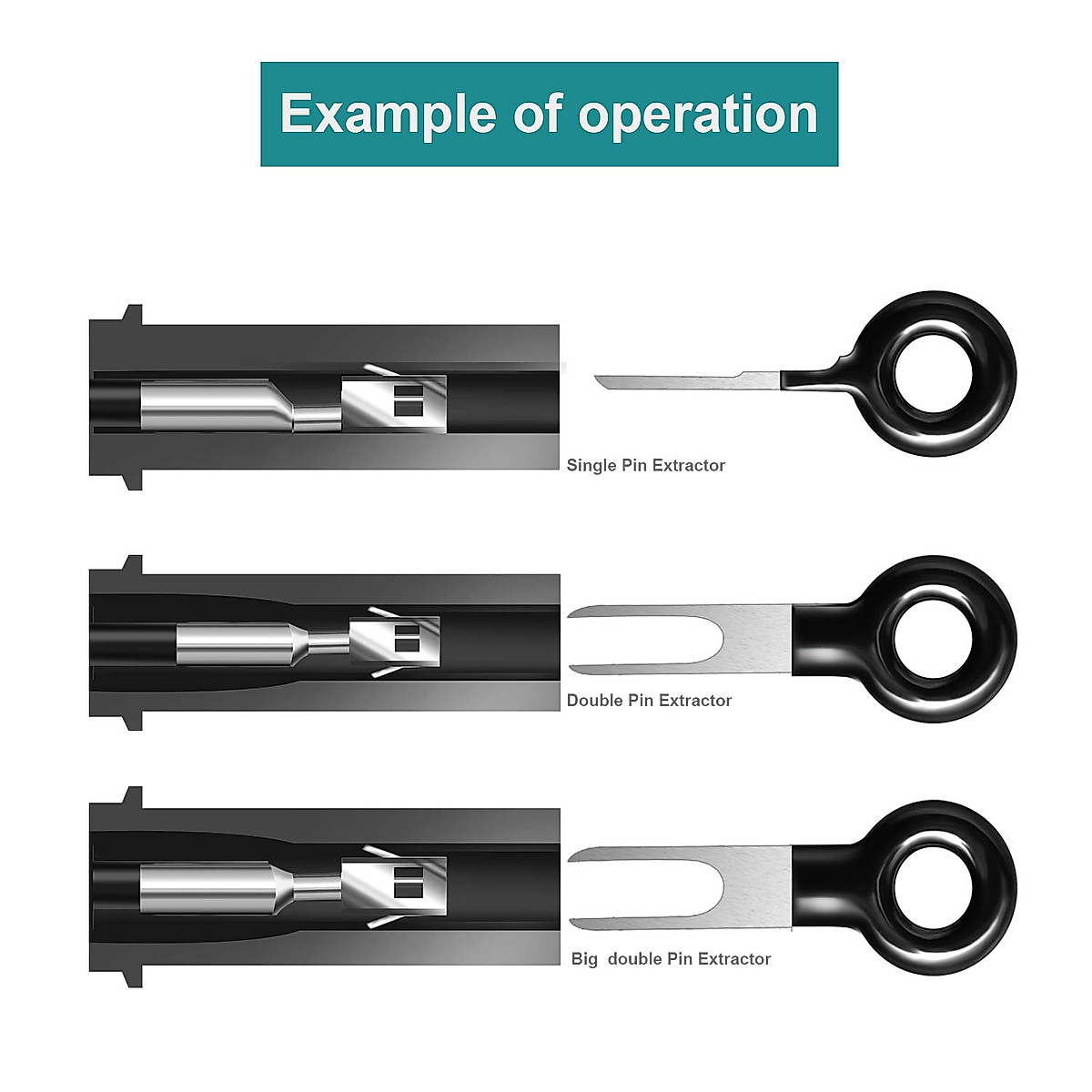 MENKEY Terminal Removal Tool Kit for Car, 39 Pieces Wire Connector Pin Release Key Extractor Tools Set for Most Connector Terminal