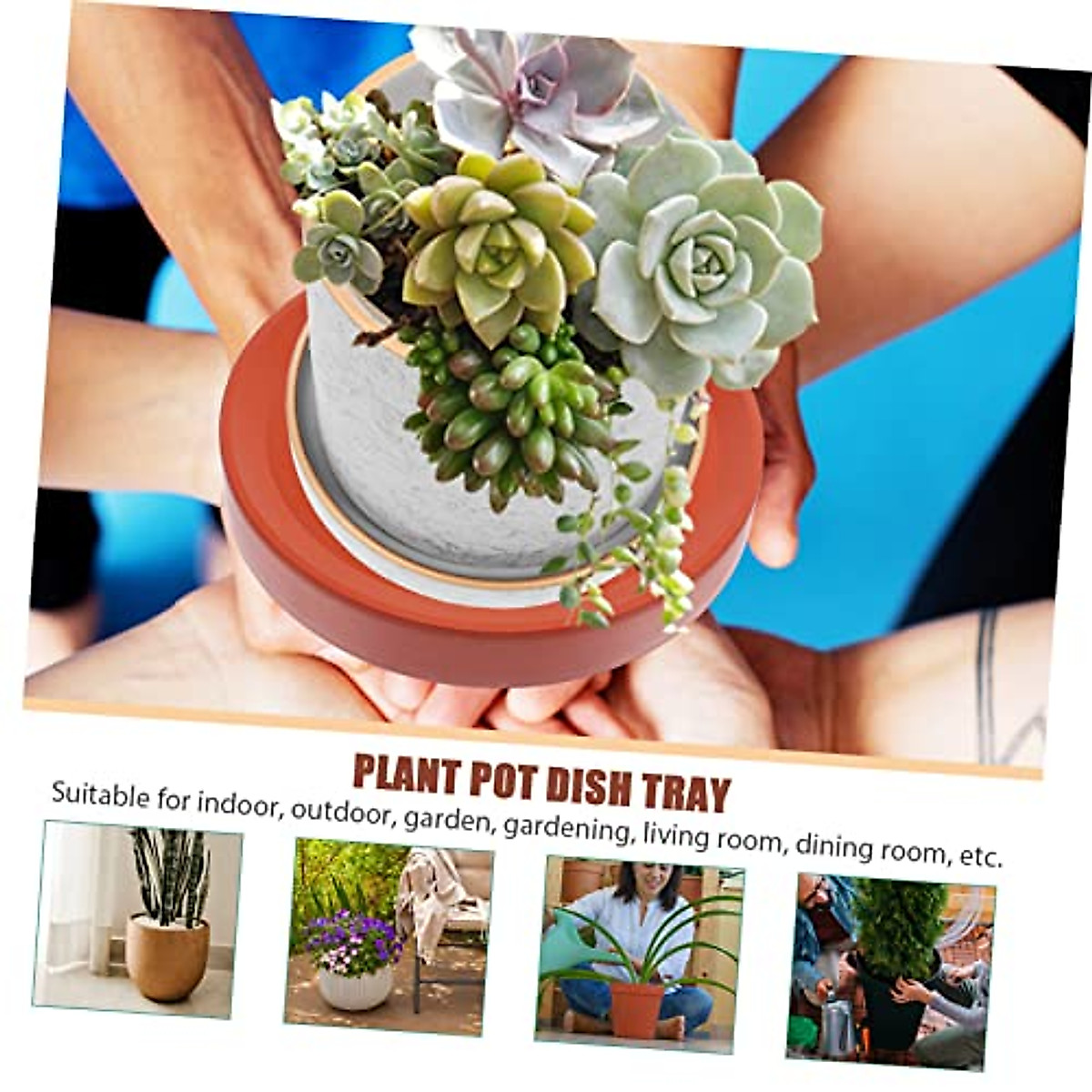 Abaodam Rolling Flower Pot Tray Serving Tray Round Carts with Wheels Heavy Duty Planters for Indoor Plants Flower Pot Saucer Plastic Pot Saucer Flower Pot Trolley Plants Caddy on Wheels Pp