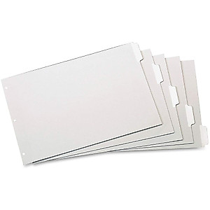 TOPS Cardinal 11x17 Write'n Erase Tab Divider, 5-Tab, White, (84270CB)