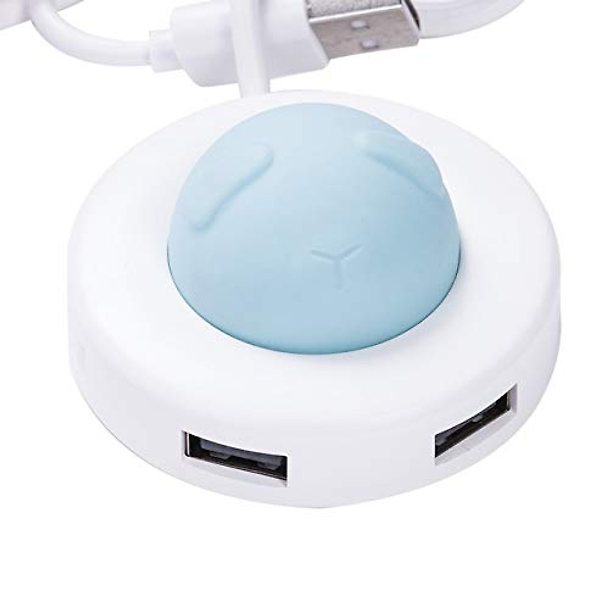 Lysee Plug & Connectors - Cute Animal Shape USB Hub Splitter Multi-Functional 4 Ports Computer Notebook USB Data Cable Extender Splitter with Night Light - (Color: Blue)