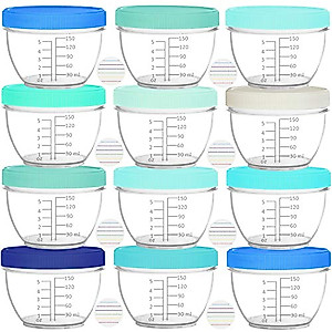 Youngever 18 Sets Baby Food Storage, 6 Ounce Baby Food Containers with Lids and Labels, 9 Coastal Colors
