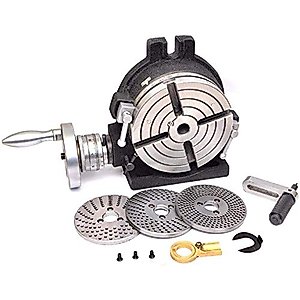 Rotary Table 6" H&V + Steel Dividing Plates - Milling Indexing Kit With Manual