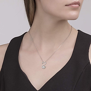 APOTIE Sterling Silver Open Heart Necklace - CZ Pendant Jewelry Gift for Mom Women