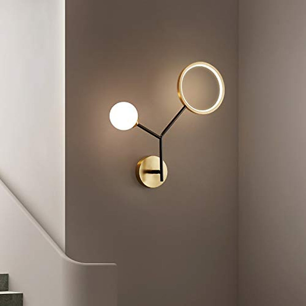 Lámpara De Pared Moderna Dormitorio Pasillo De Noche Pasillo Lámpara De Sala De Estar Rama De árbol De Cobre Villa Apartamento Escalera Lámpara De Pared Lámpara De Pared