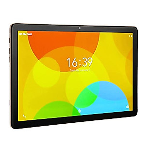 Shanrya 4G LTE Tablet, 10.1 Inch Tablet 1920x1200 Resolution AU Plug 100-240V 8 Core CPU for Android 11.0 for Learning (Gold)