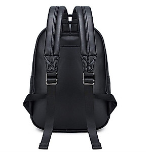 Berchirly 3D Skull Pu Leather Backpacks Women Small School College Bookbag Backpack Black