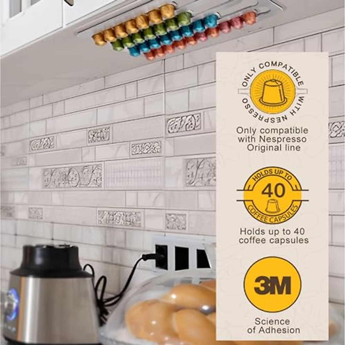 Coffee Capsule Holder, Large Capacity Coffee Capsule Stand Foam Bonding Pads Technology Save Space Capsule Organize Container for Home Hotel or Office