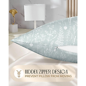 Miss Adola 2 Pack Mulberry Silk Pillow Case for Hair and Skin 19 Momme Standard 26"x20" Floral Plants Sage Green Silk Pillowcase Soft Smooth Silk Pillowcase Sleeping for Moms, Women