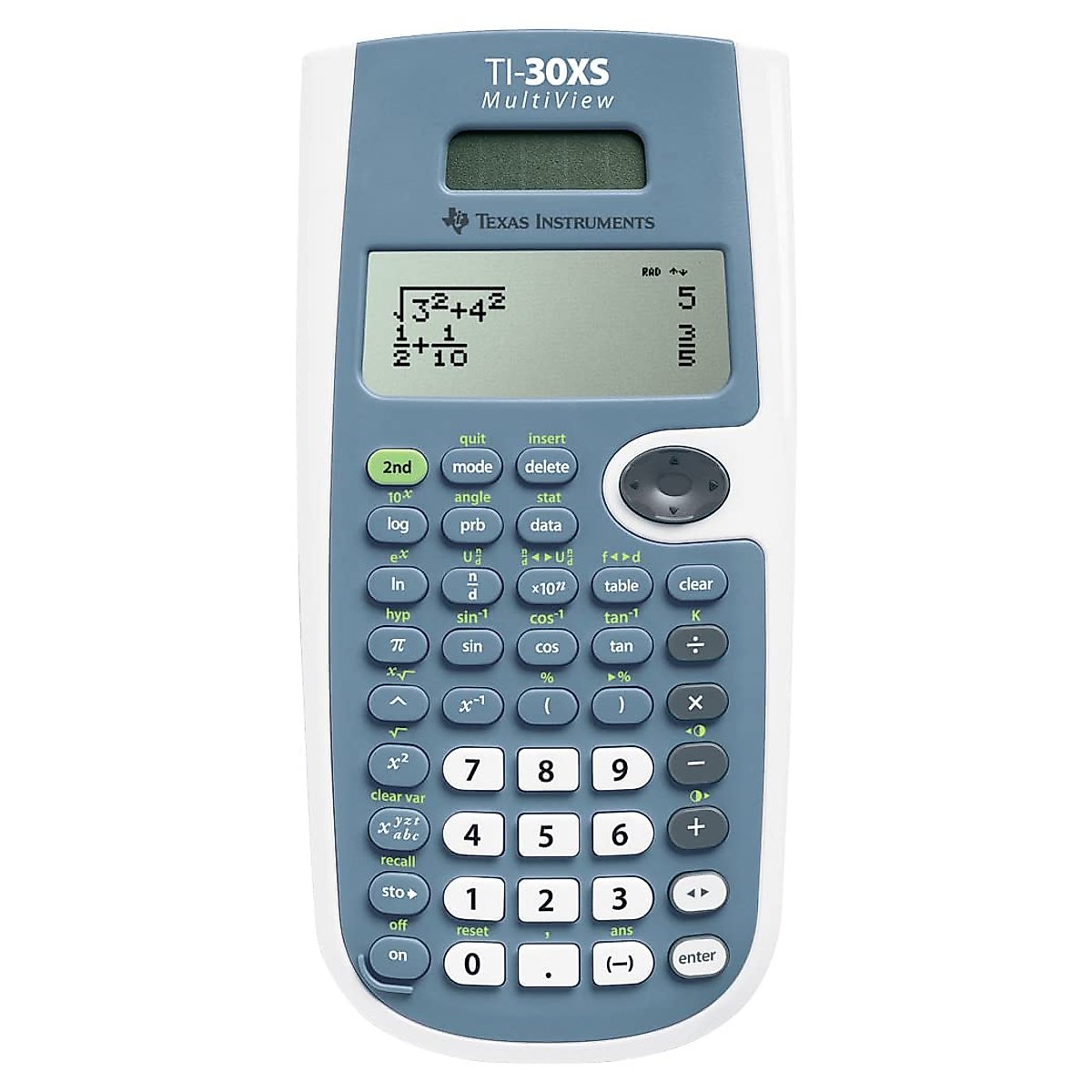 Texas Instruments TI-30XS MultiView School Calculator (up to 4-line display, solar and battery operated)