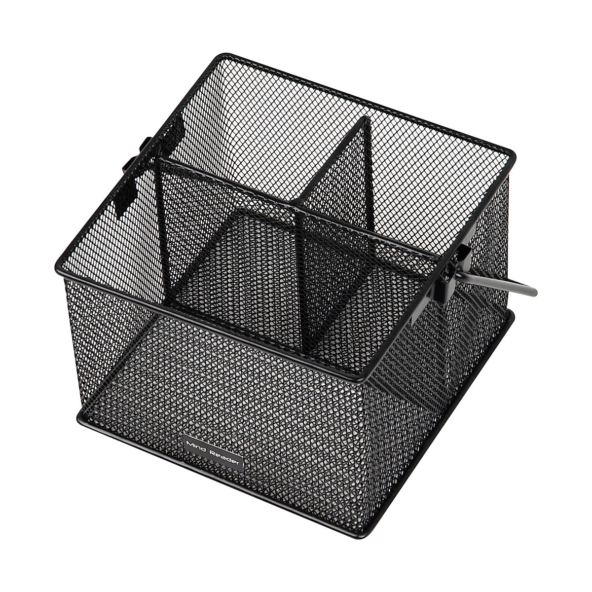 Mind Reader Storage Basket Organizer, Utensil Holder, Forks, Spoons, Knives, Napkins, Perfect for Desk Supplies, Pencil, Pens, Staples - 2 Pack, Black