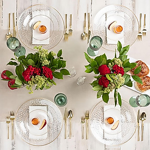 Blue Sky Green Plastic Wine Glasses With Gold Rim - 12oz (5-Pack) Reusable, Disposable Cups for Parties and Events