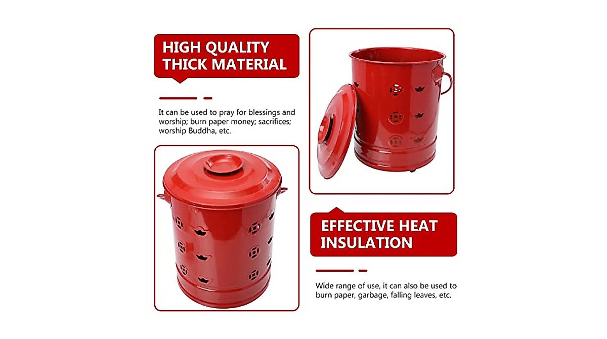 HANABASS Enamel Burn Barrel for Backyard Bonfires