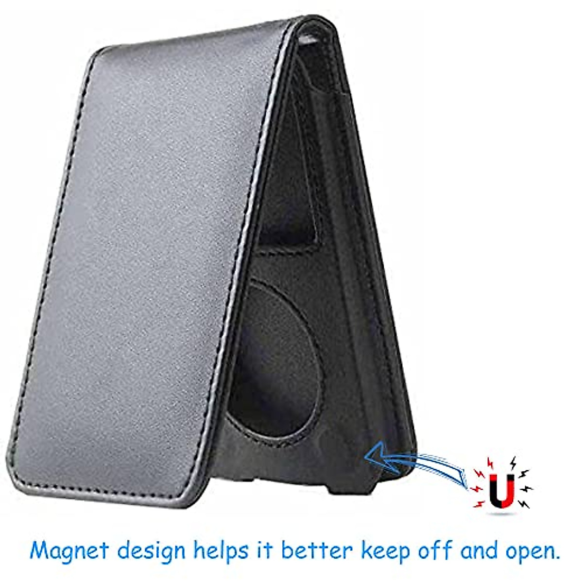 HAL V-TOP Leather Case for Apple iPod Video Classic 80G 120G 160G 60G Classic Protective with Movable Belt Clip Black