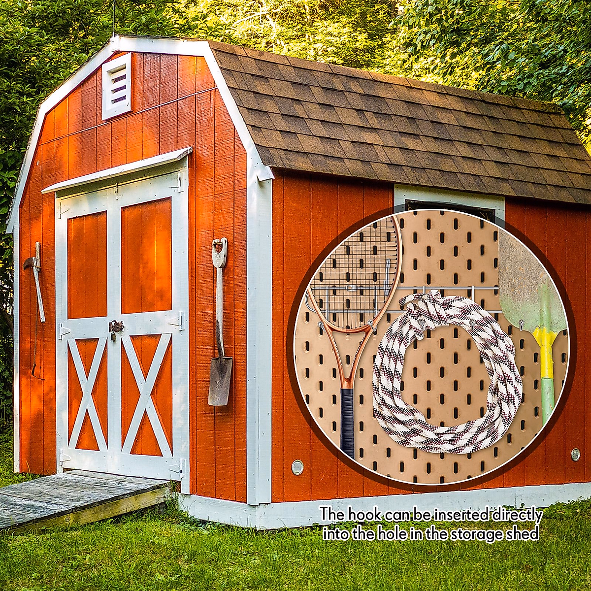 MorningRo 3 Pcs Shed Tool Organizer Garage Wall Organizer Storage Tool Hangers for Garage Wall Heavy Duty Individual Utility Hooks for Shed Garden Broom Rake Hanging Rack Holder