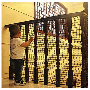 Child Safety Net, Balcony Stairway Banister Stair Rail Net Black Rope Net Indoor Railings Stairs Playground Net Stairs Safety Netting, Fall Protection Net 8cm/6mm ( Color : 8cm , Size : 1*3m(3*10ft) )