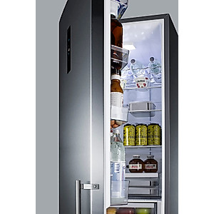 Summit Appliance FFBF181ES2LHD Bottom Freezer Refrigerator, 24" Wide, High Temperature Alarm, 11.7 cu.ft Capacity, Stainless Steel Door, Left Hand Door Swing, Multi-Flow Fan, Digital Thermostats